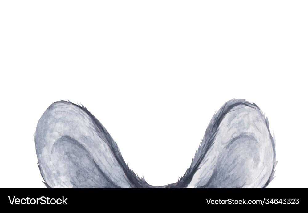 Animal ears watercolor Royalty Free Vector Image