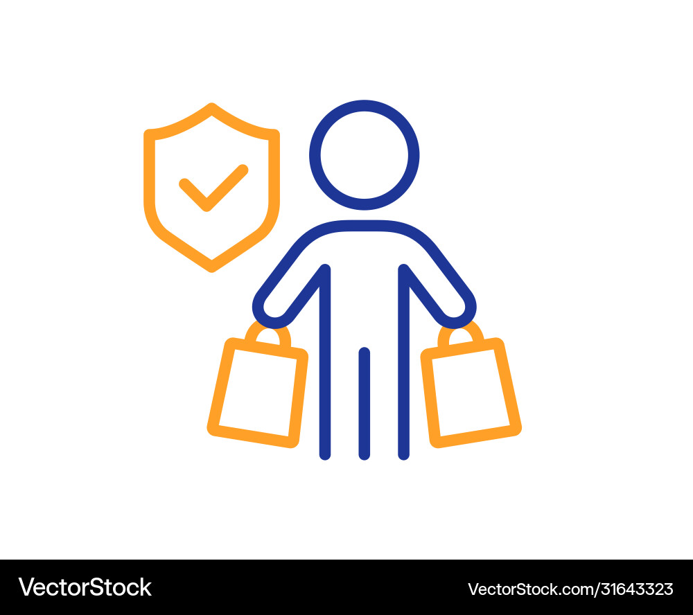 Buyer insurance line icon risk coverage sign Vector Image