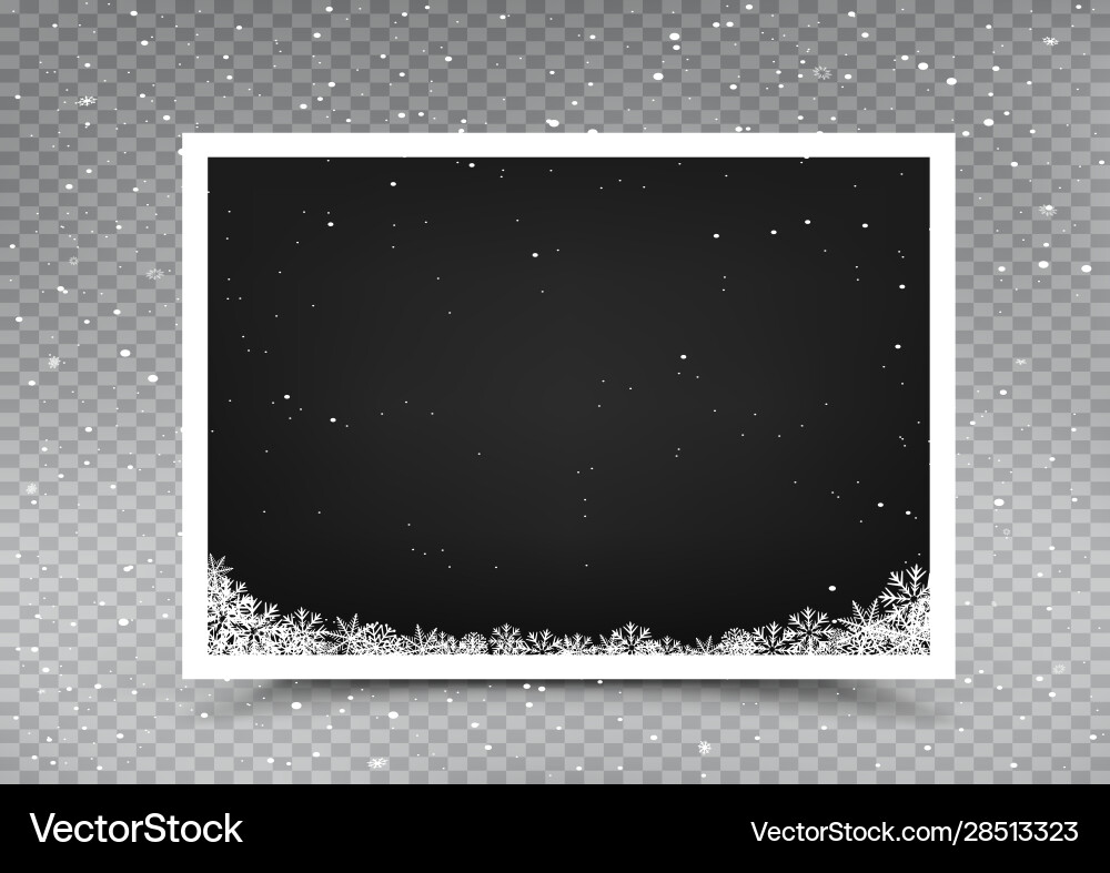 Christmas snow photoframe template Royalty Free Vector Image