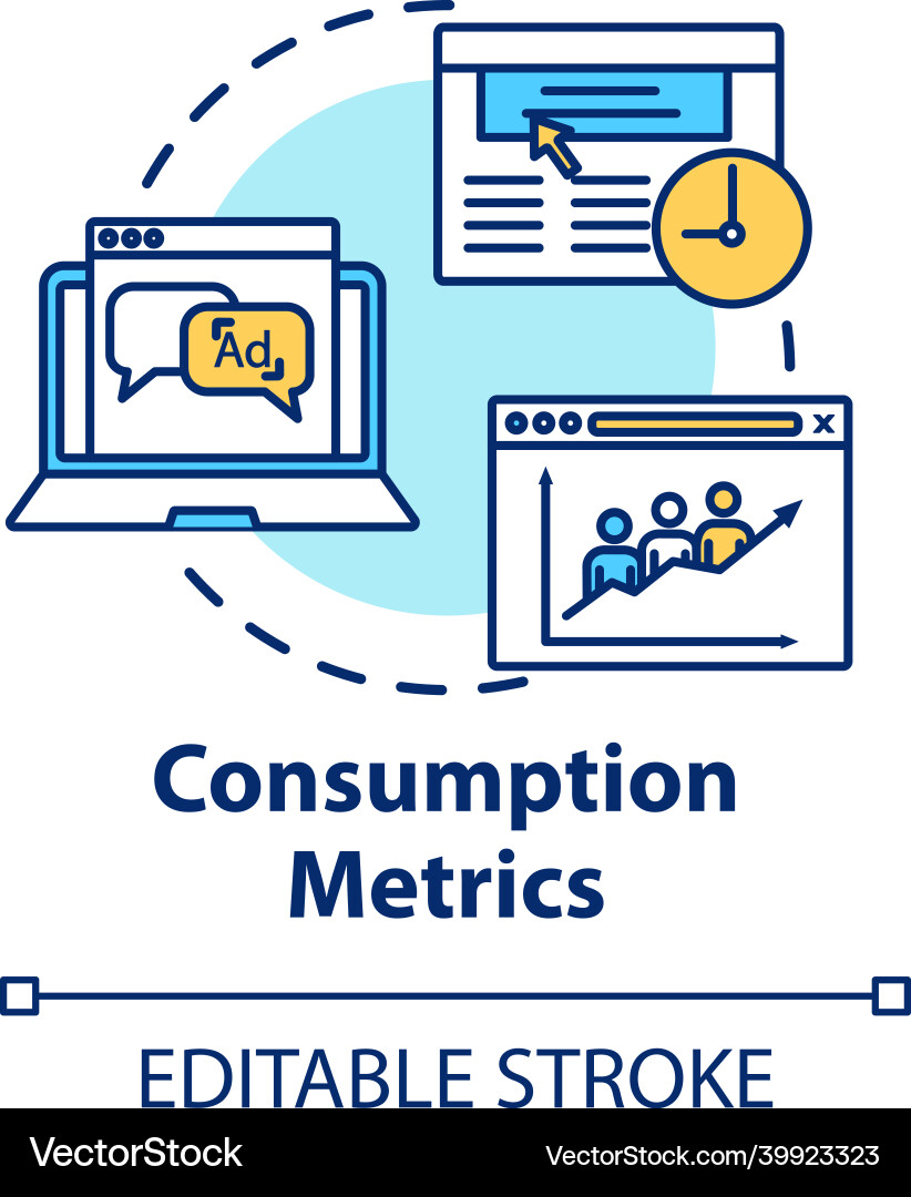 Consumption metrics concept icon marketing Vector Image