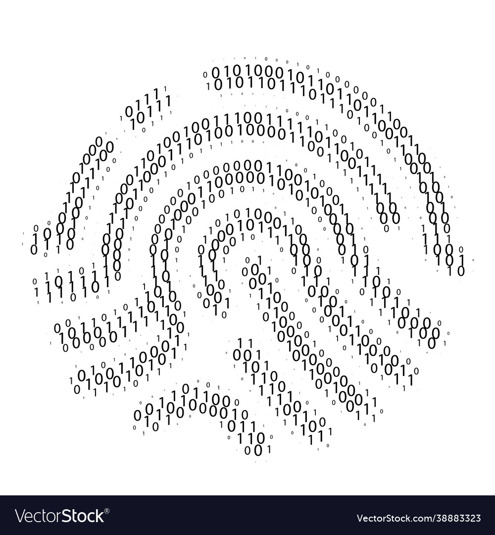 Fingerprint binary code data access or Royalty Free Vector