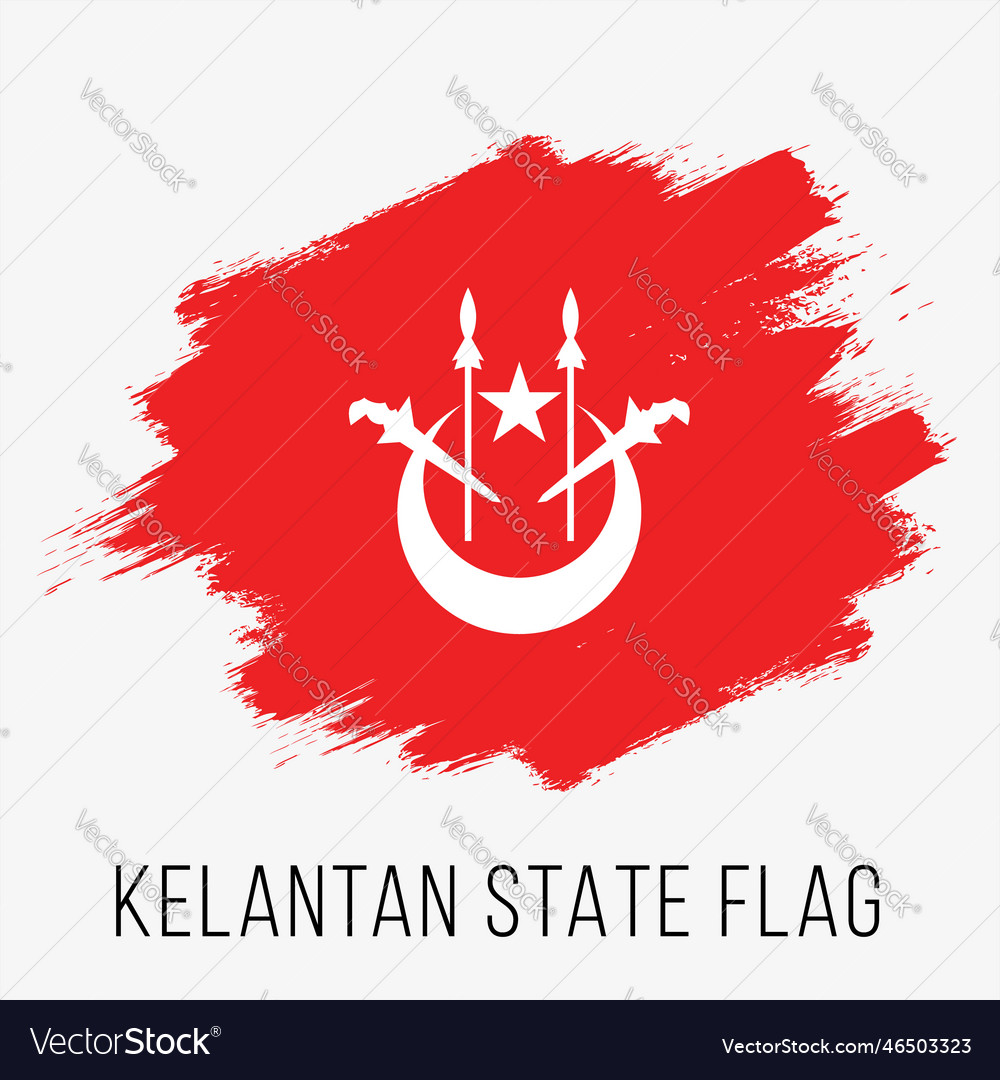 Malaysia state kelantan flag design Royalty Free Vector