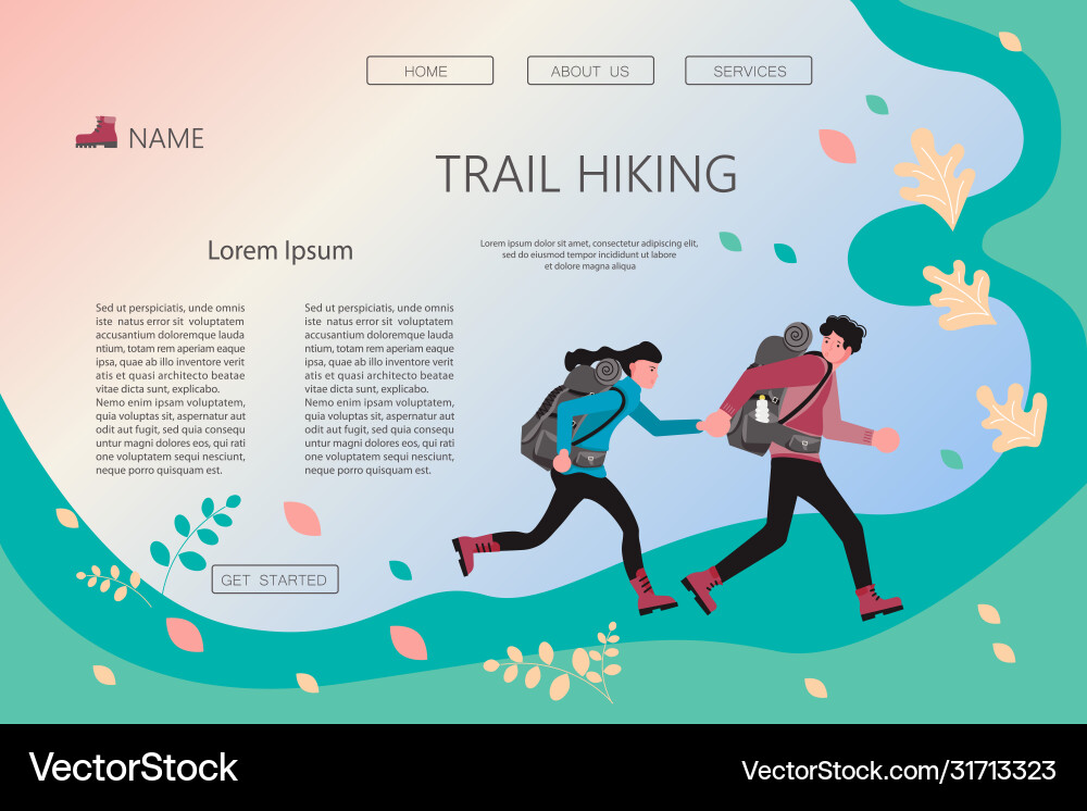Male and female backpackers Royalty Free Vector Image