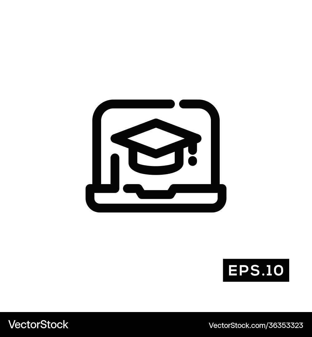Online school line icon education symbol Vector Image