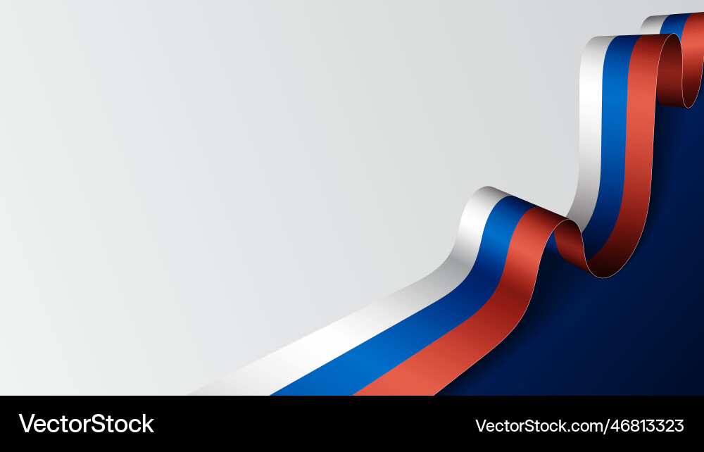 Russia ribbon flag background Royalty Free Vector Image