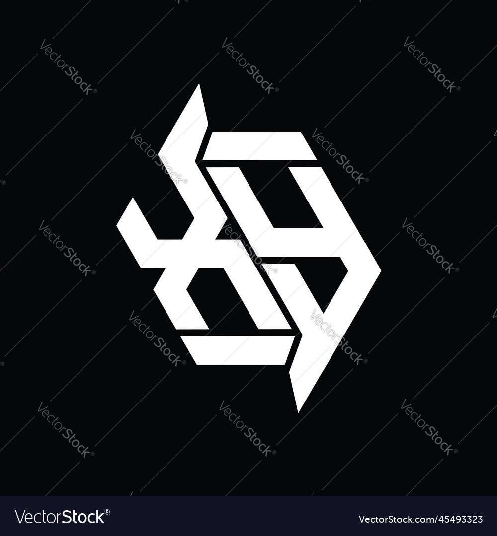 Xy logo monogram hexagon abstract shape images Vector Image