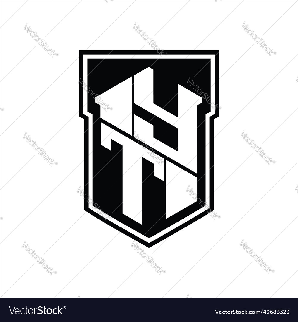 Yt logo monogram hexagon geometric up and down Vector Image