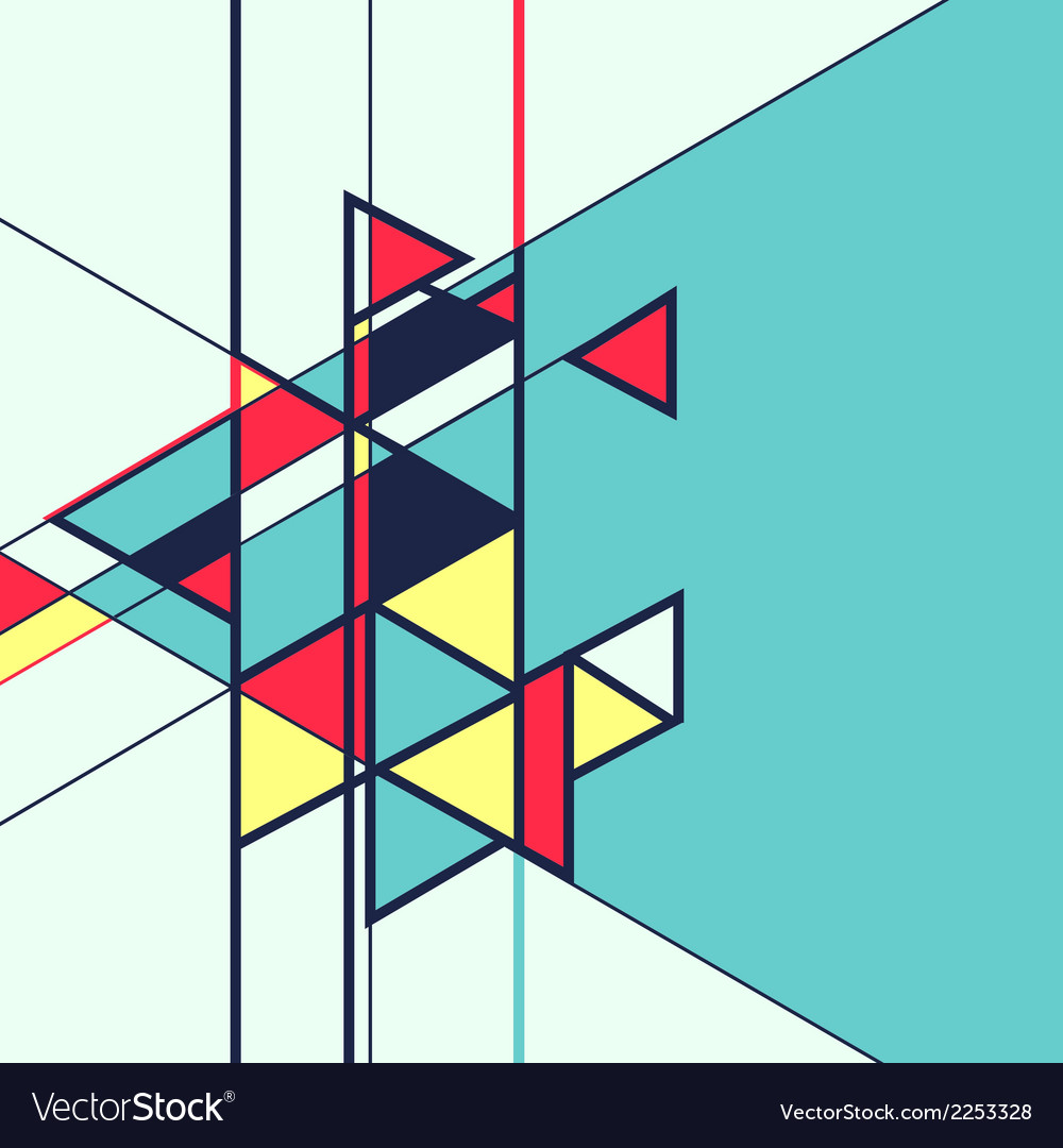 Abstract geometric retro colourful background Vector Image