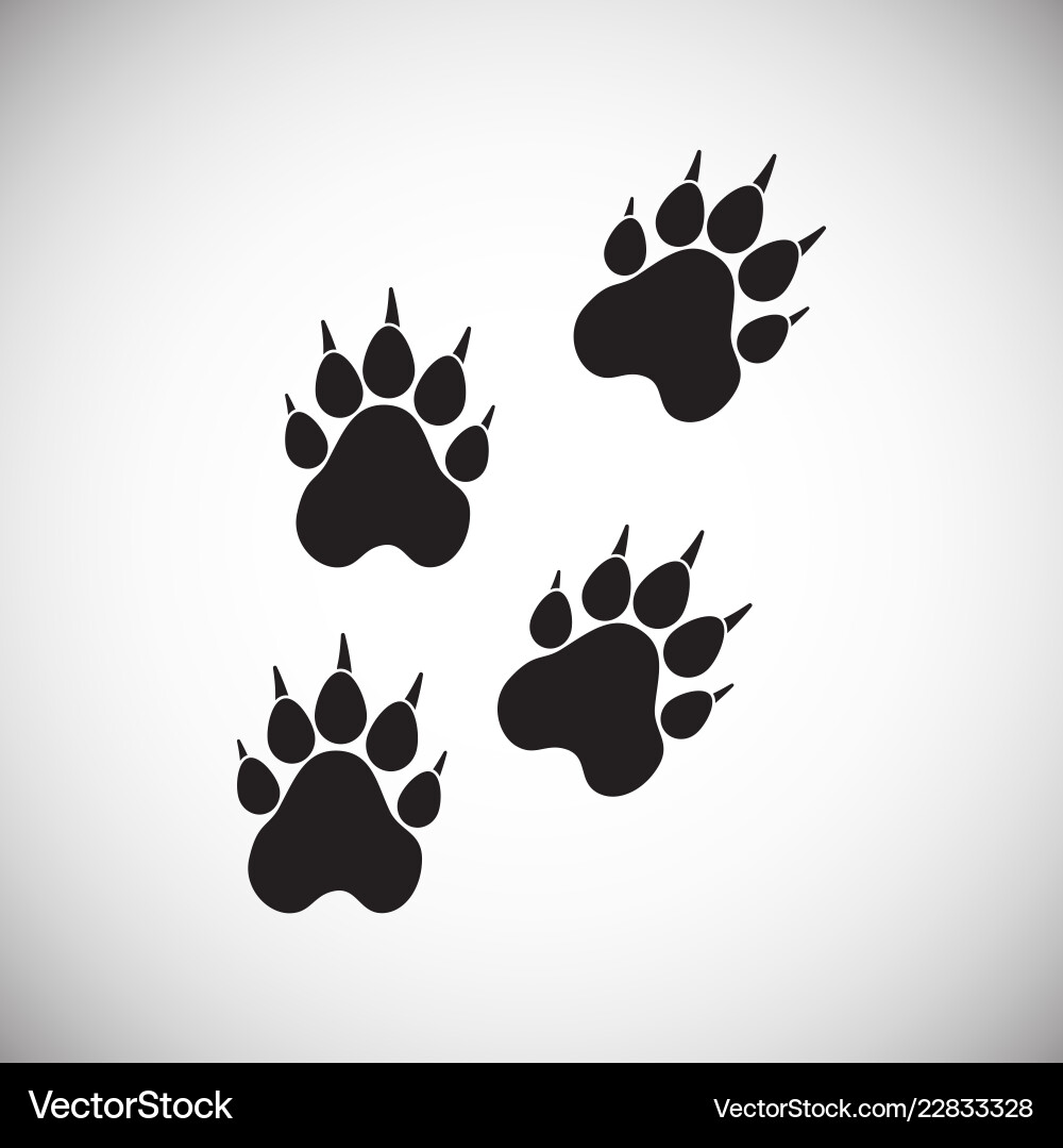 Animal paws on snow white background Royalty Free Vector