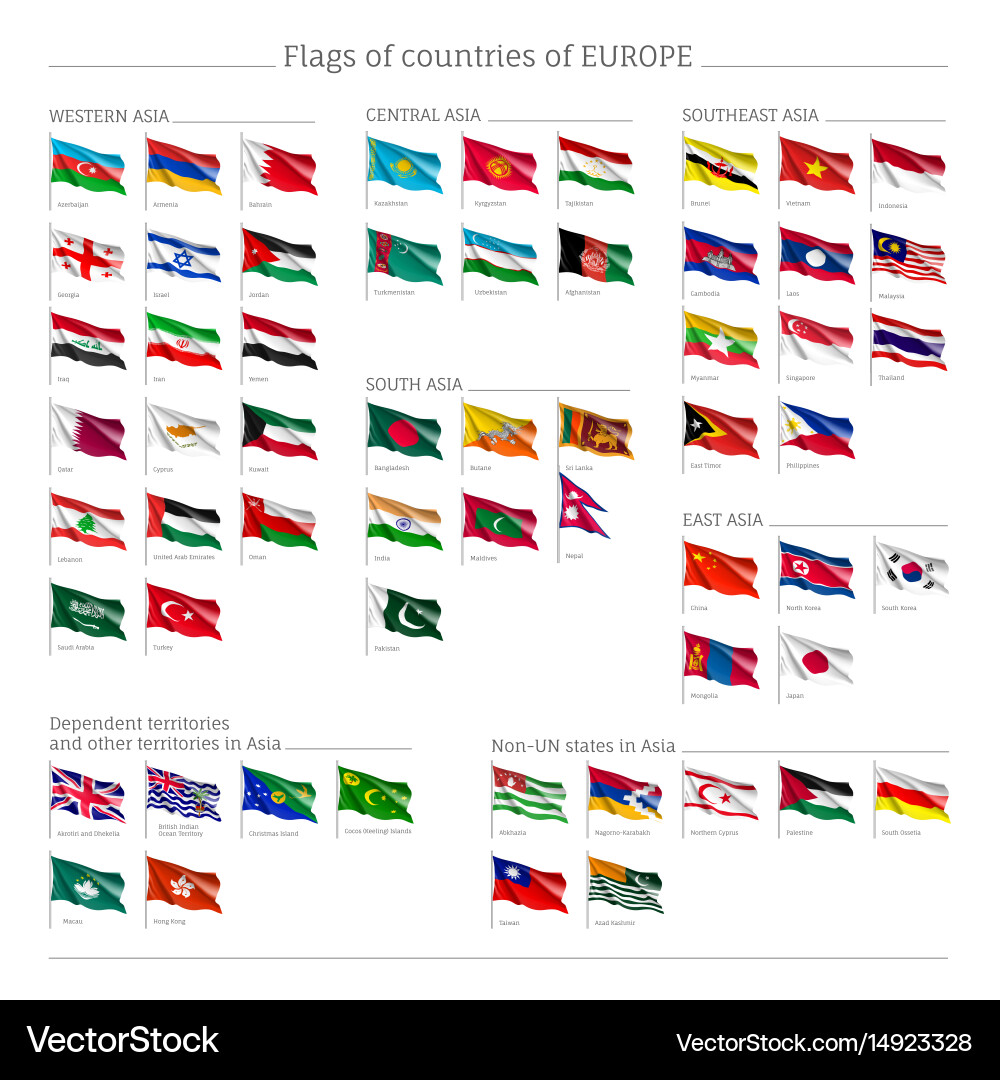 Big set of flags europe Royalty Free Vector Image
