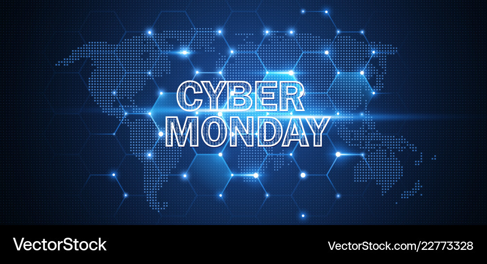 Cyber monday online sale event technology Vector Image
