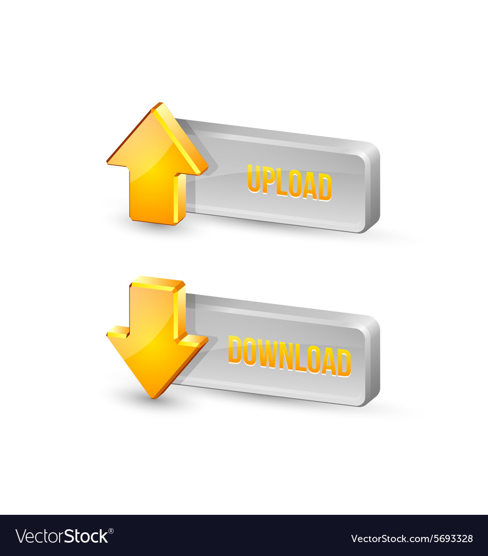 Download and upload buttons Royalty Free Vector Image