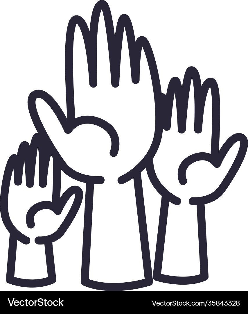 Hands up line and fill style icon design Vector Image
