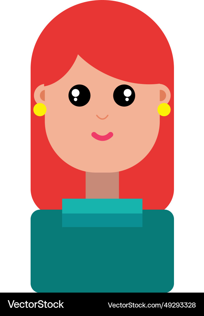 Isolated geometric female cute character Vector Image