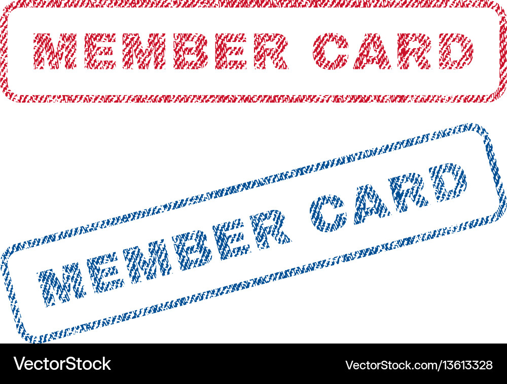 Member card textile stamps Royalty Free Vector Image