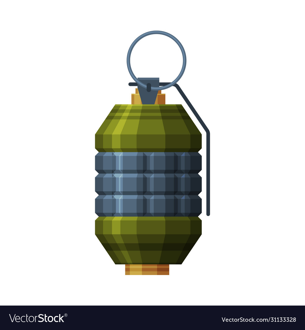 Military hand grenade retro combat weapon object Vector Image