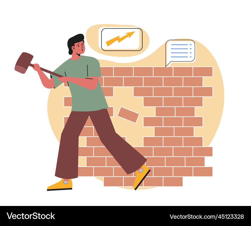 Overcoming obstacles on way to success Royalty Free Vector