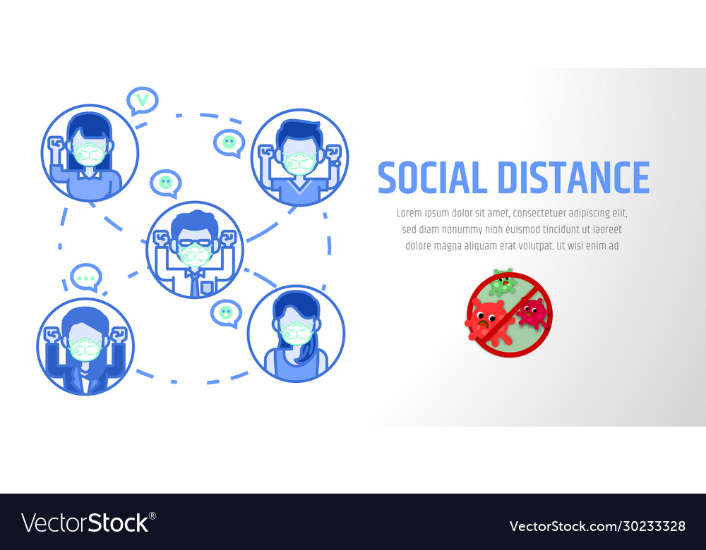 People wearing mask with social distance care Vector Image