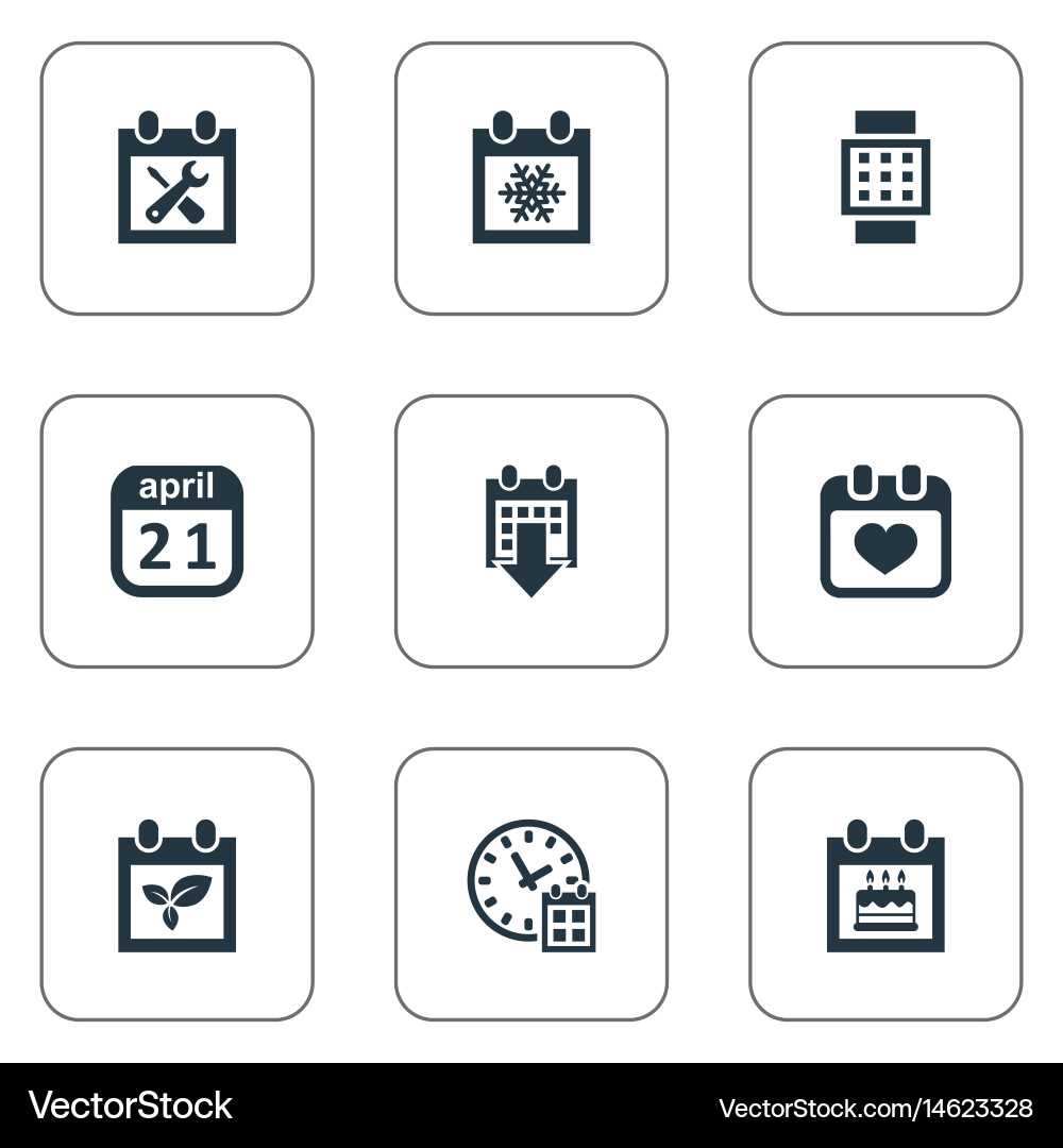 Set of simple date icons Royalty Free Vector Image