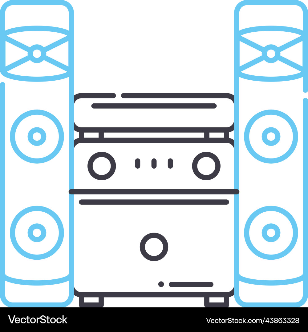 Sound system line icon outline symbol Royalty Free Vector
