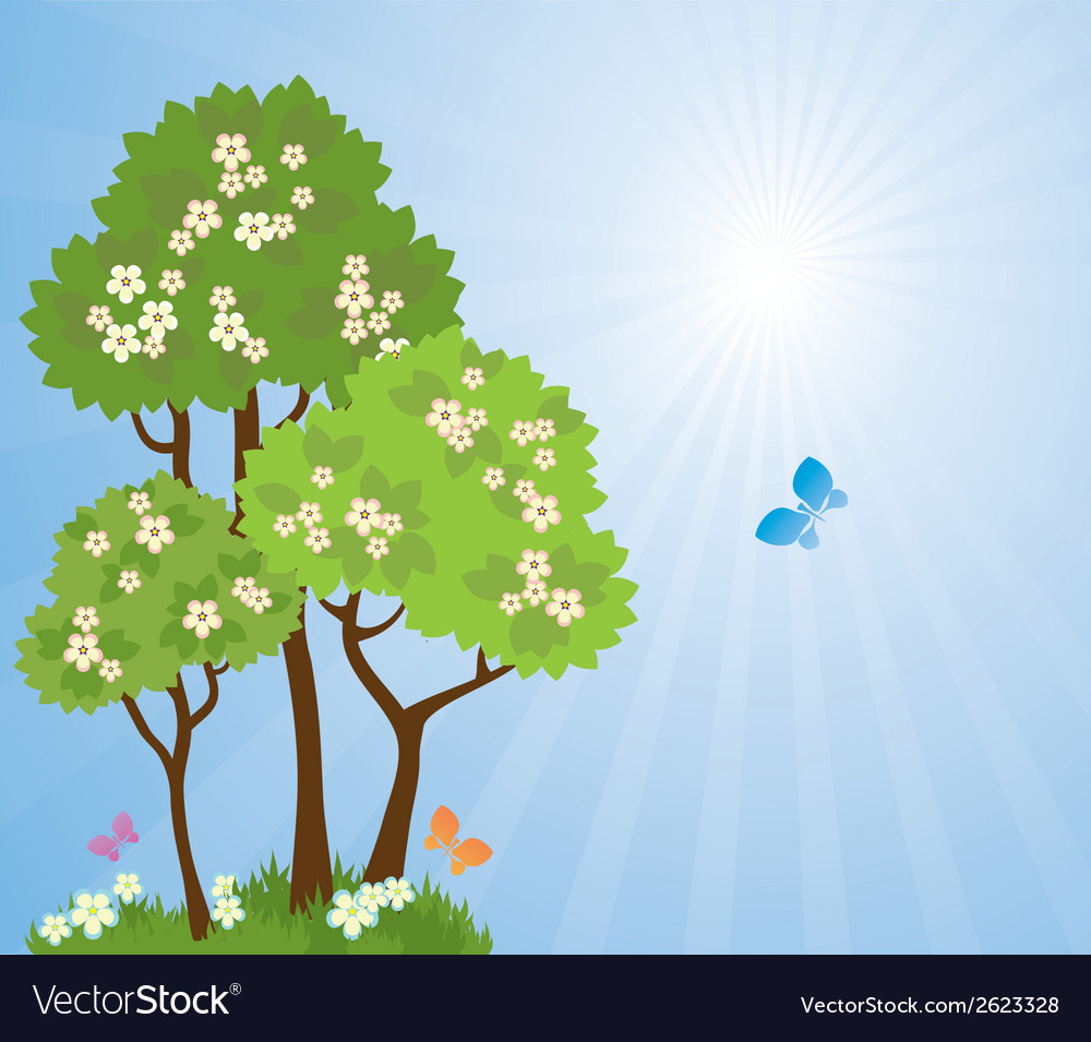 Spring Garden Royalty Free Vector Image - VectorStock