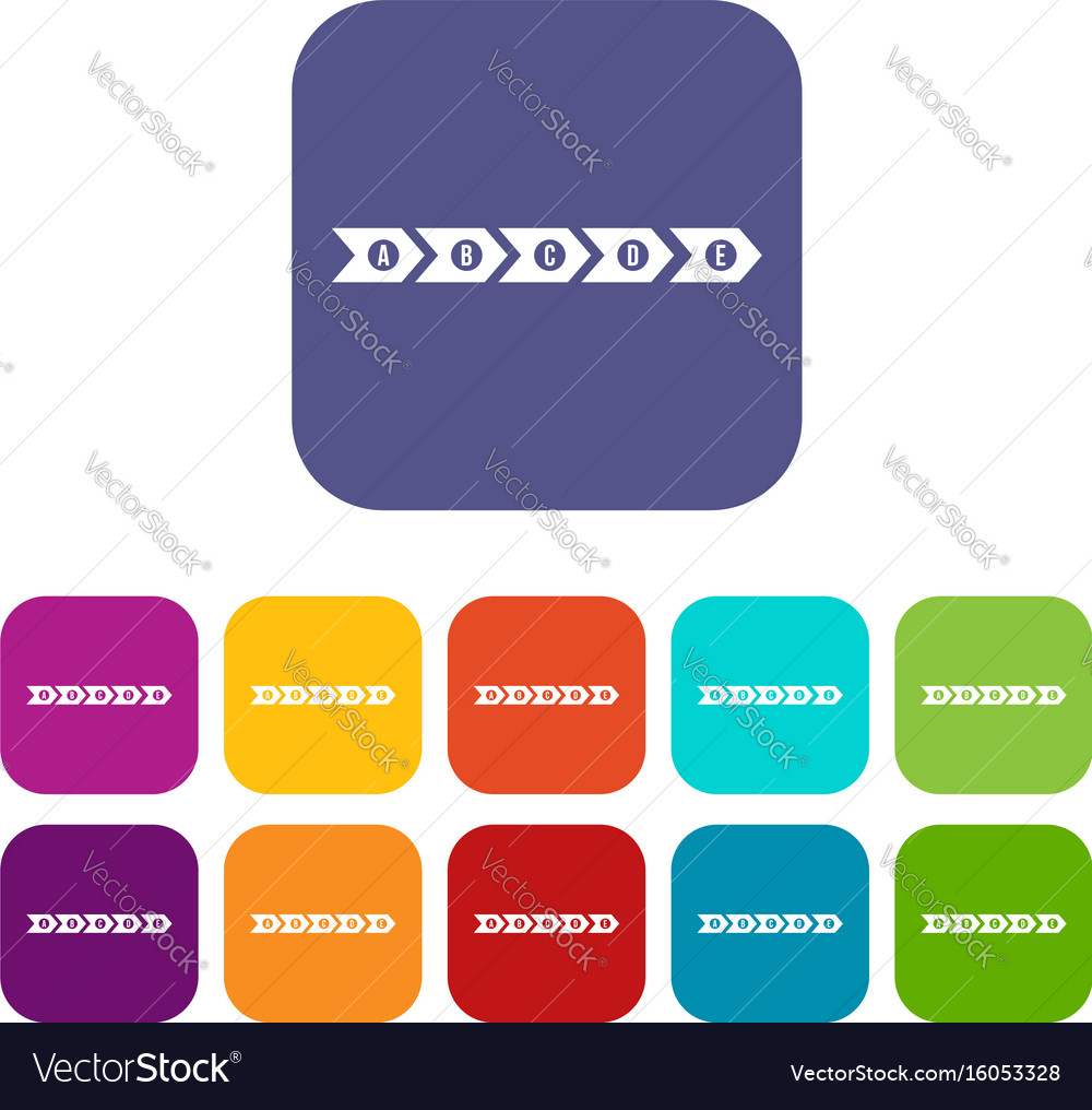 Step by step infographic icons set Royalty Free Vector Image