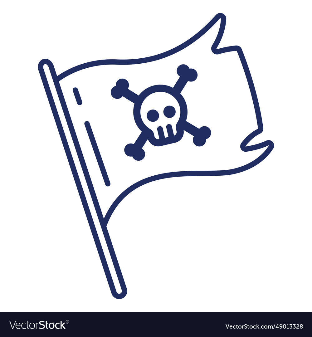 Stroke pirate flag Royalty Free Vector Image - VectorStock