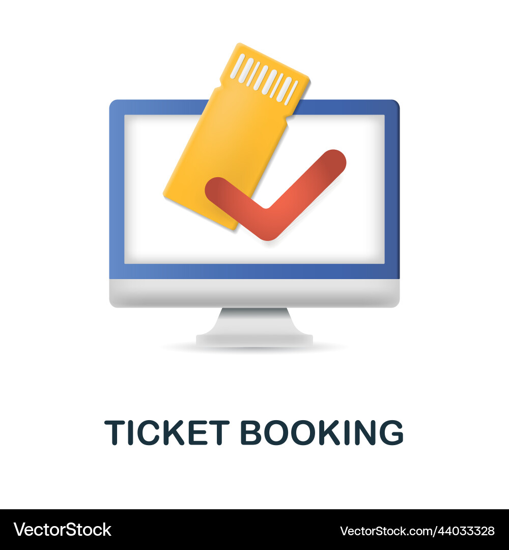 Ticket booking icon 3d from internet of things Vector Image