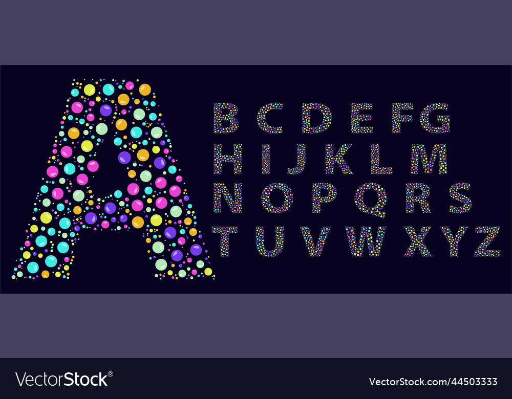Alphabet letters circle color fill set Royalty Free Vector