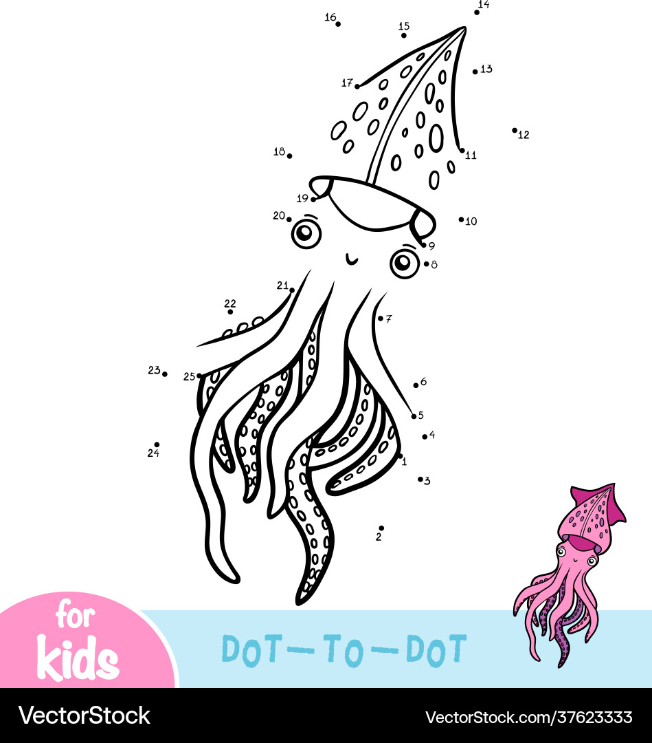 Numbers game education game for children squid Vector Image