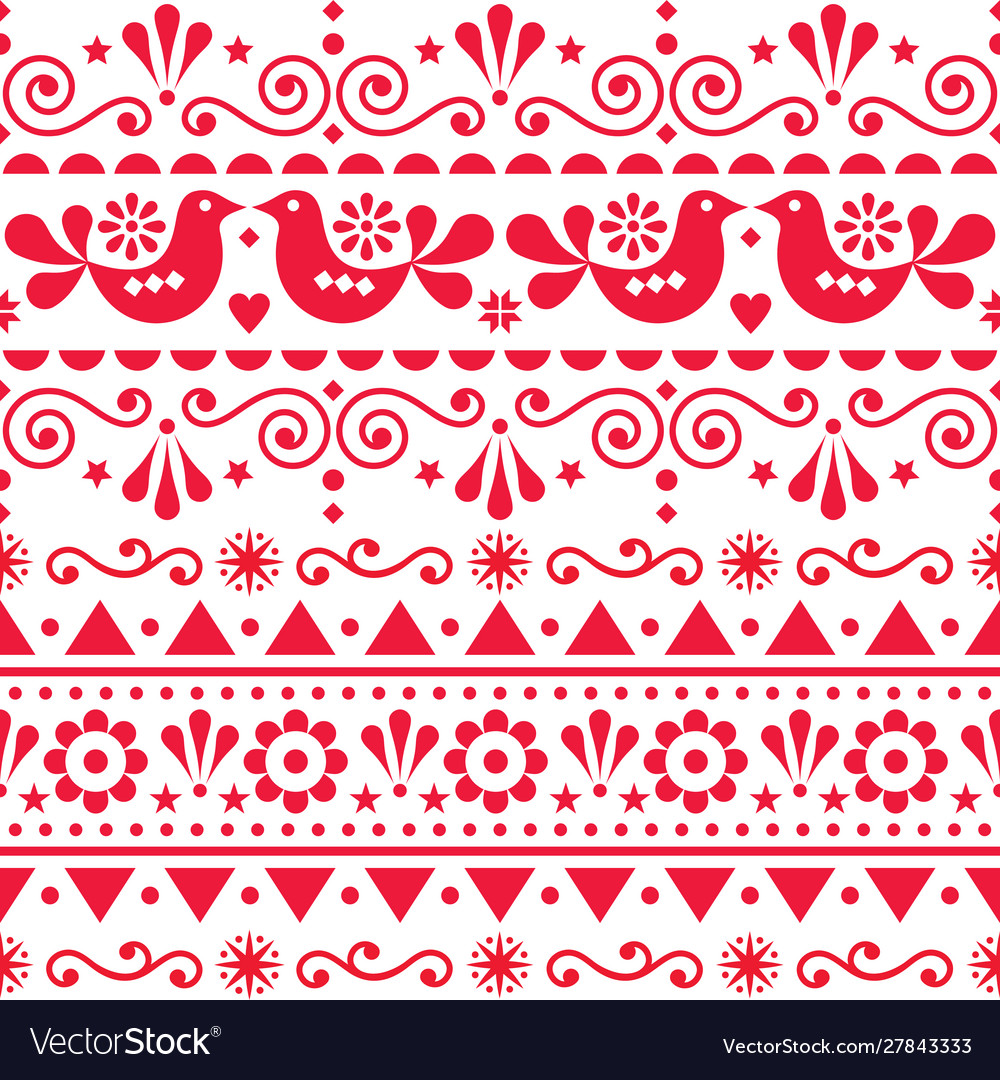 Scandinavian seamless pattern folk art Royalty Free Vector Scandinavian seamless pattern folk art Royalty Free Vector