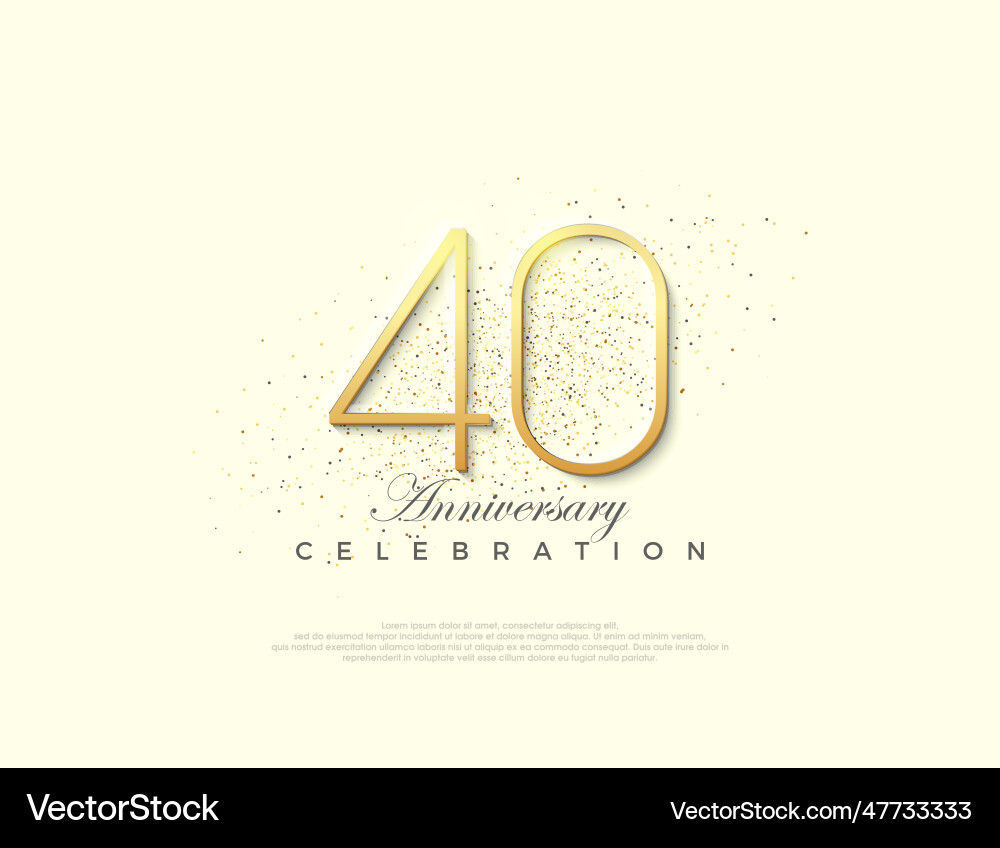 Simple number 40th anniversary premium number Vector Image