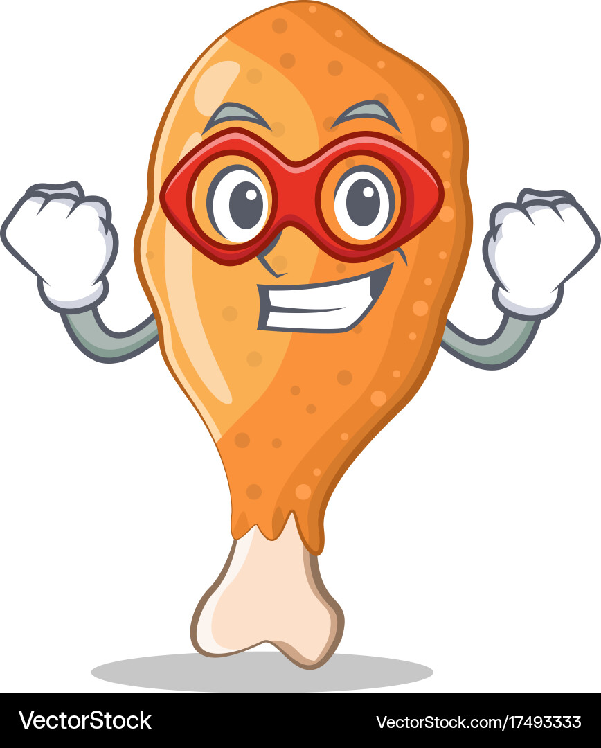 Super hero fried chicken character cartoon Vector Image
