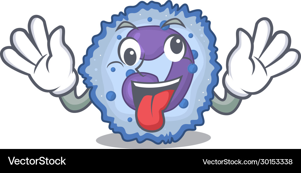 Basophil cell cartoon character style Royalty Free Vector
