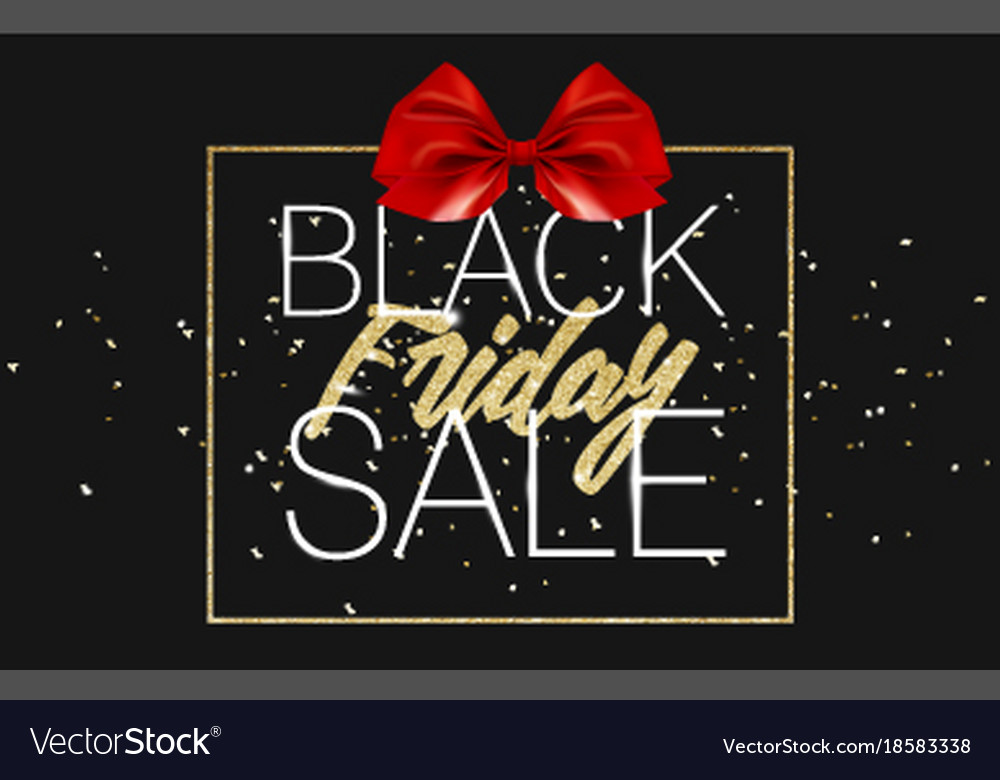 Black friday sale gold banner luxury black Vector Image