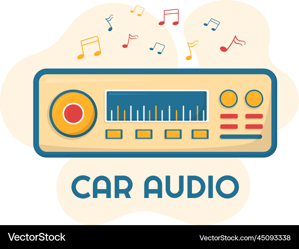 Car audio with loud speakers sound system Vector Image