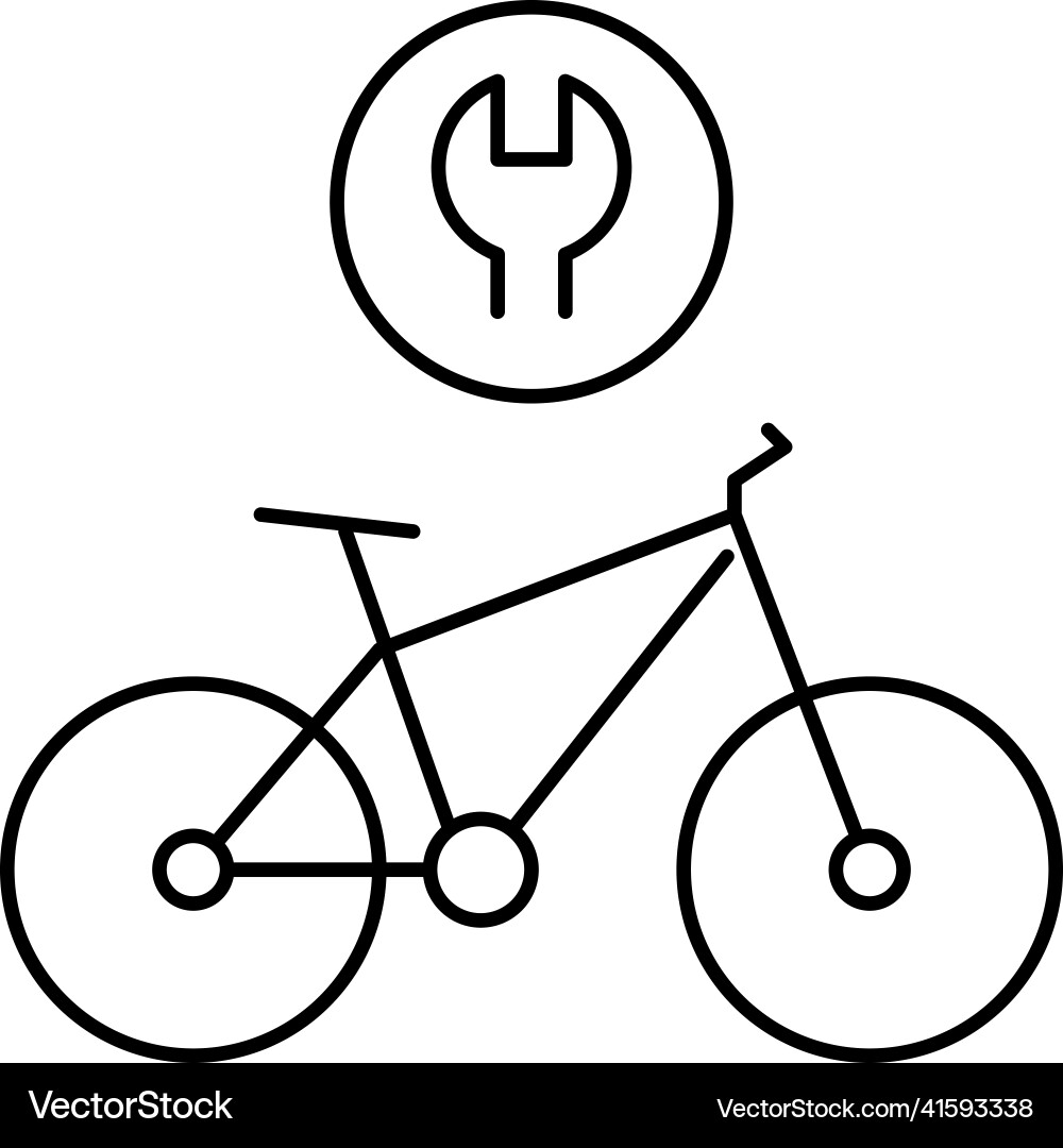 Complex bike repair line icon Royalty Free Vector Image