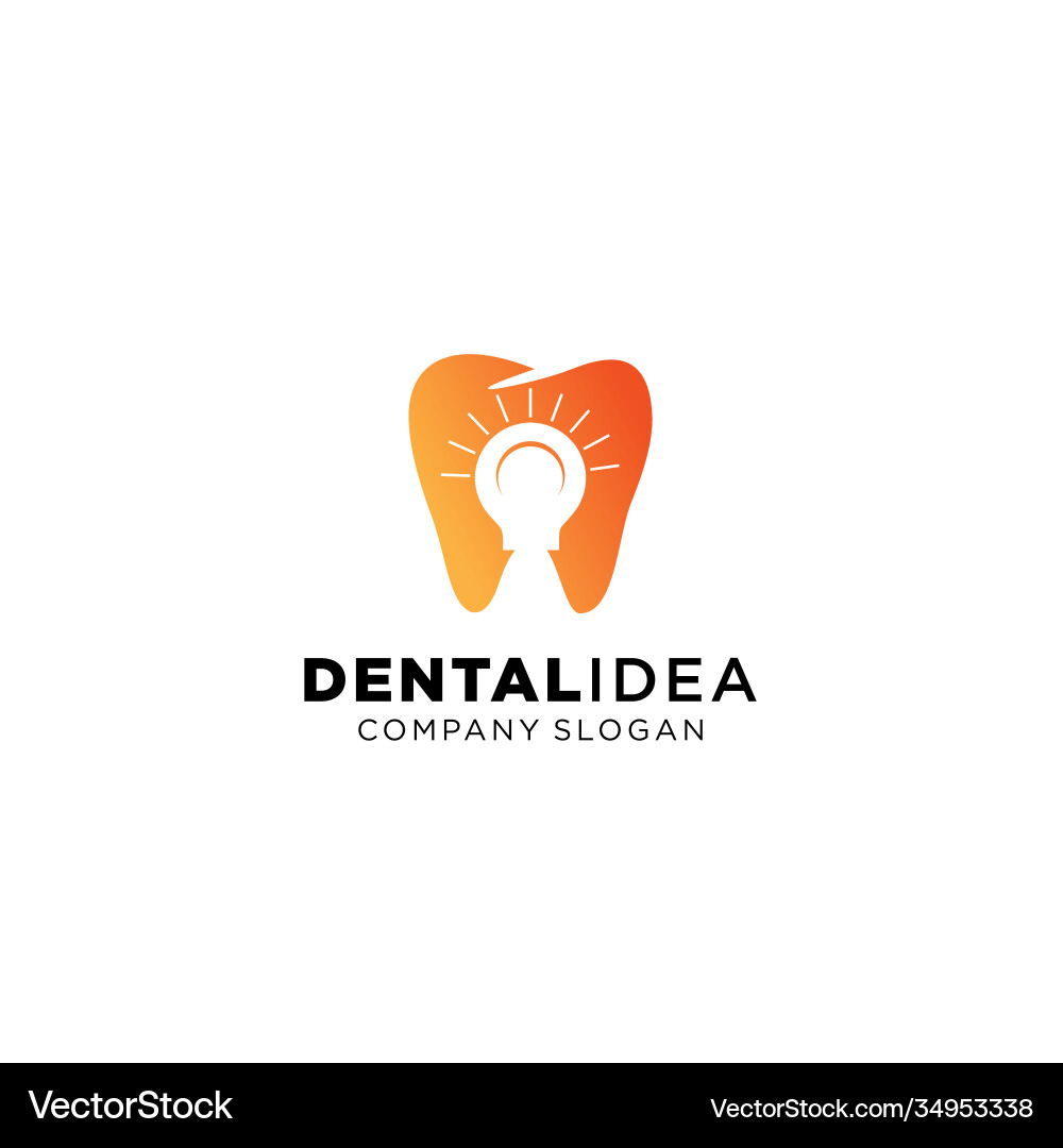 Dental ideas logo design tooth and light Vector Image