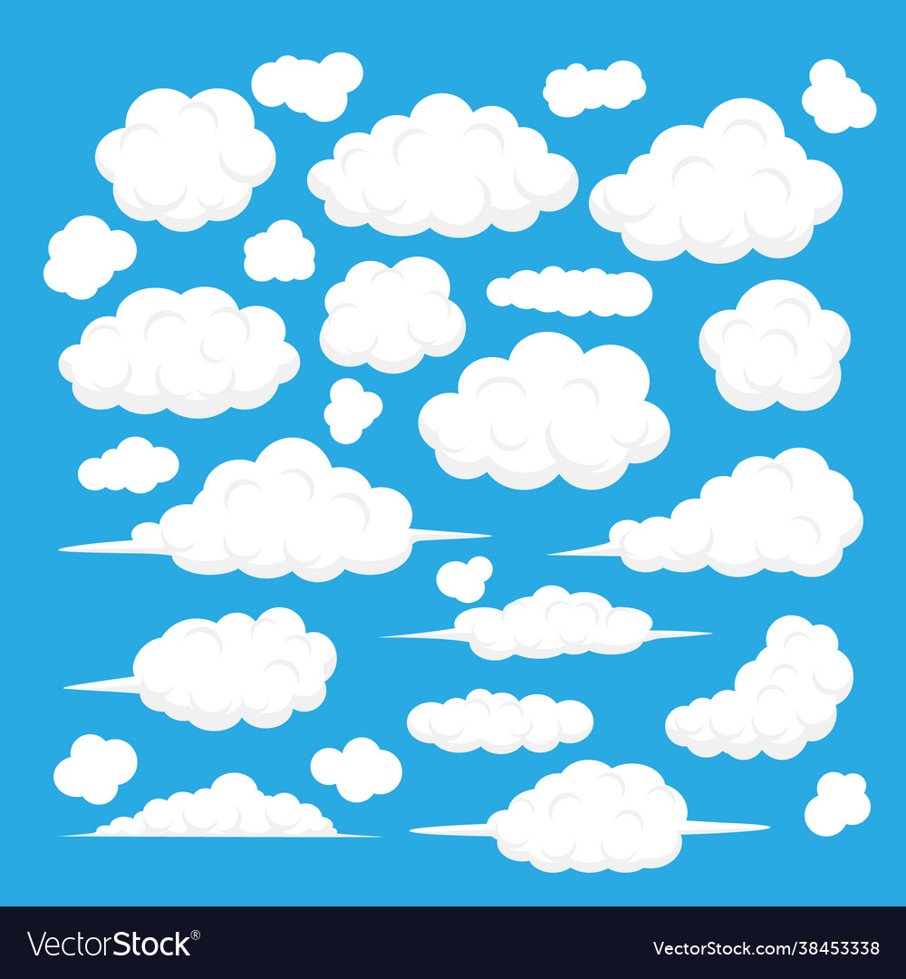 Flat clouds collection eps Royalty Free Vector Image