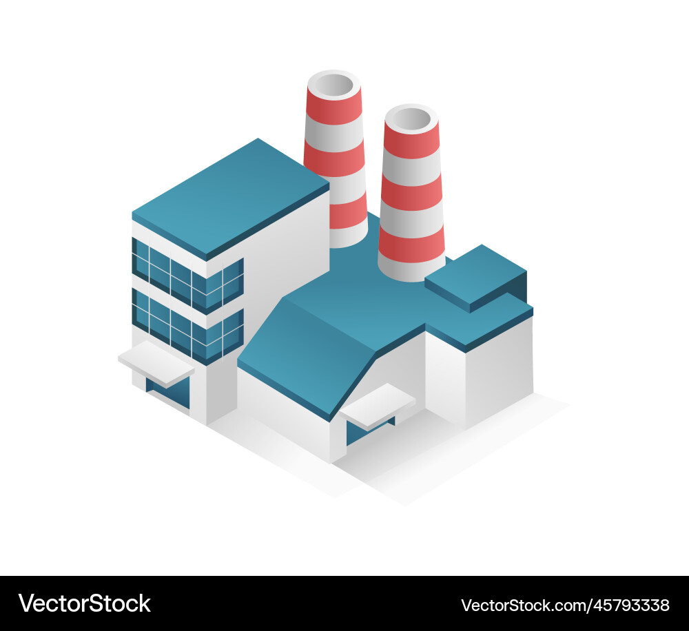 Flat isometric concept 3d factory industrial Vector Image