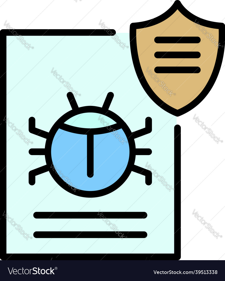 Hacker Bug Icon Color Outline Royalty Free Vector Image