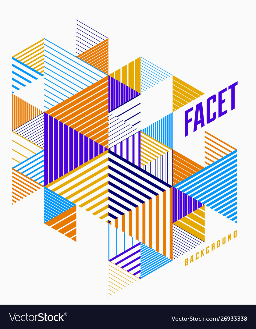 Linear striped abstract dimensional 3d background Vector Image