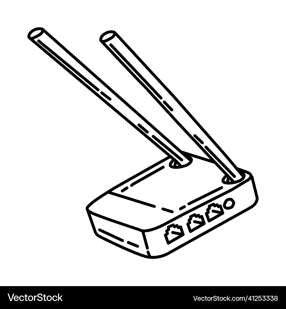 Mini router icon doodle hand drawn or outline Vector Image