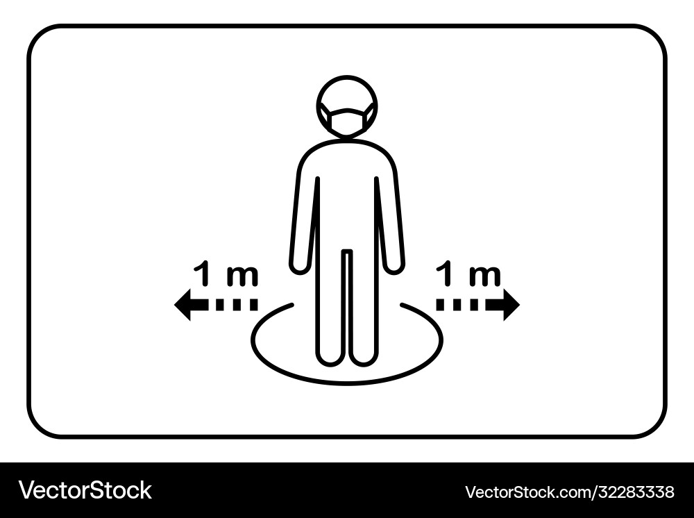 New normal and social distancing concepta man and Vector Image