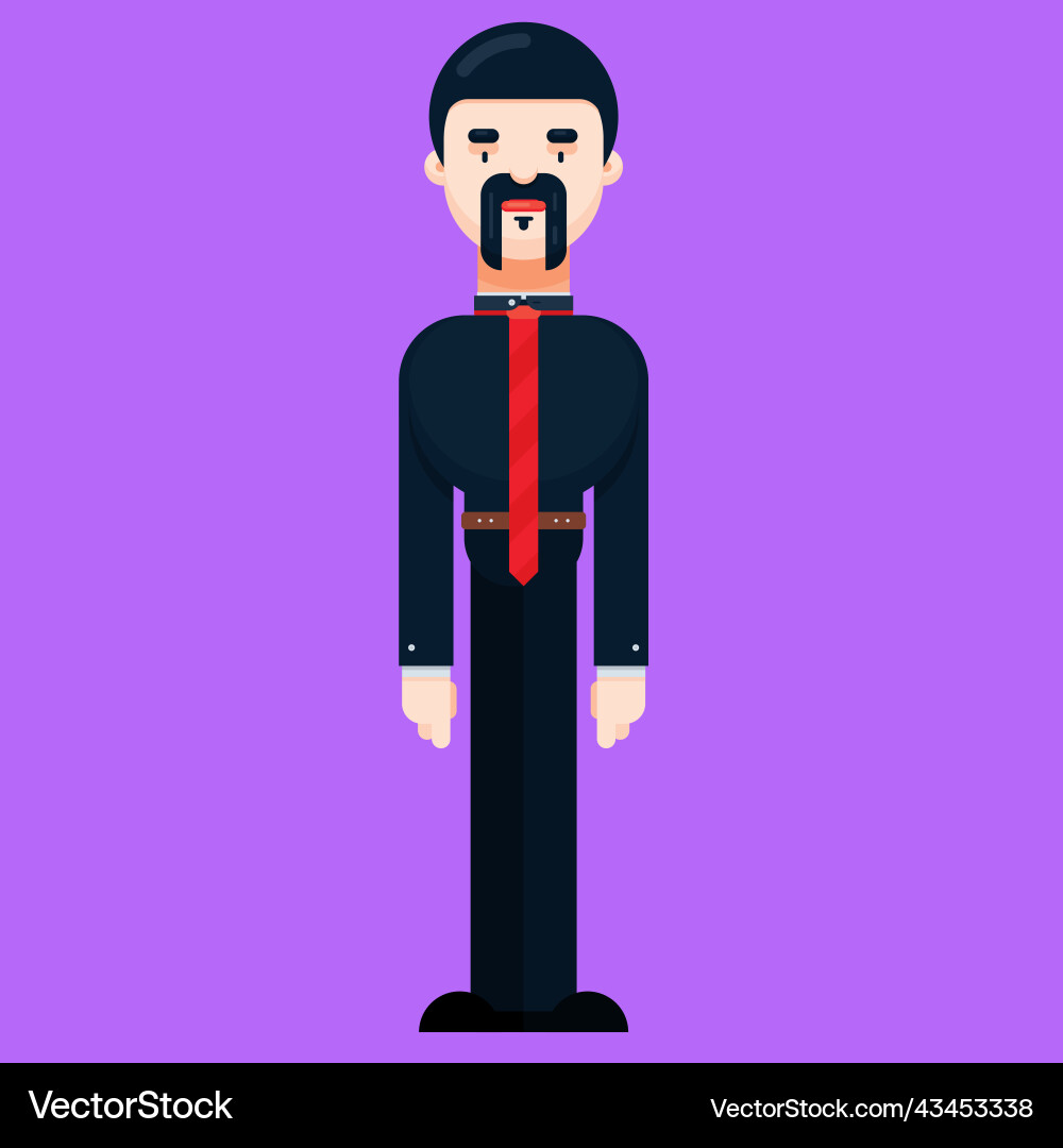 Professional male character in standing pose Vector Image