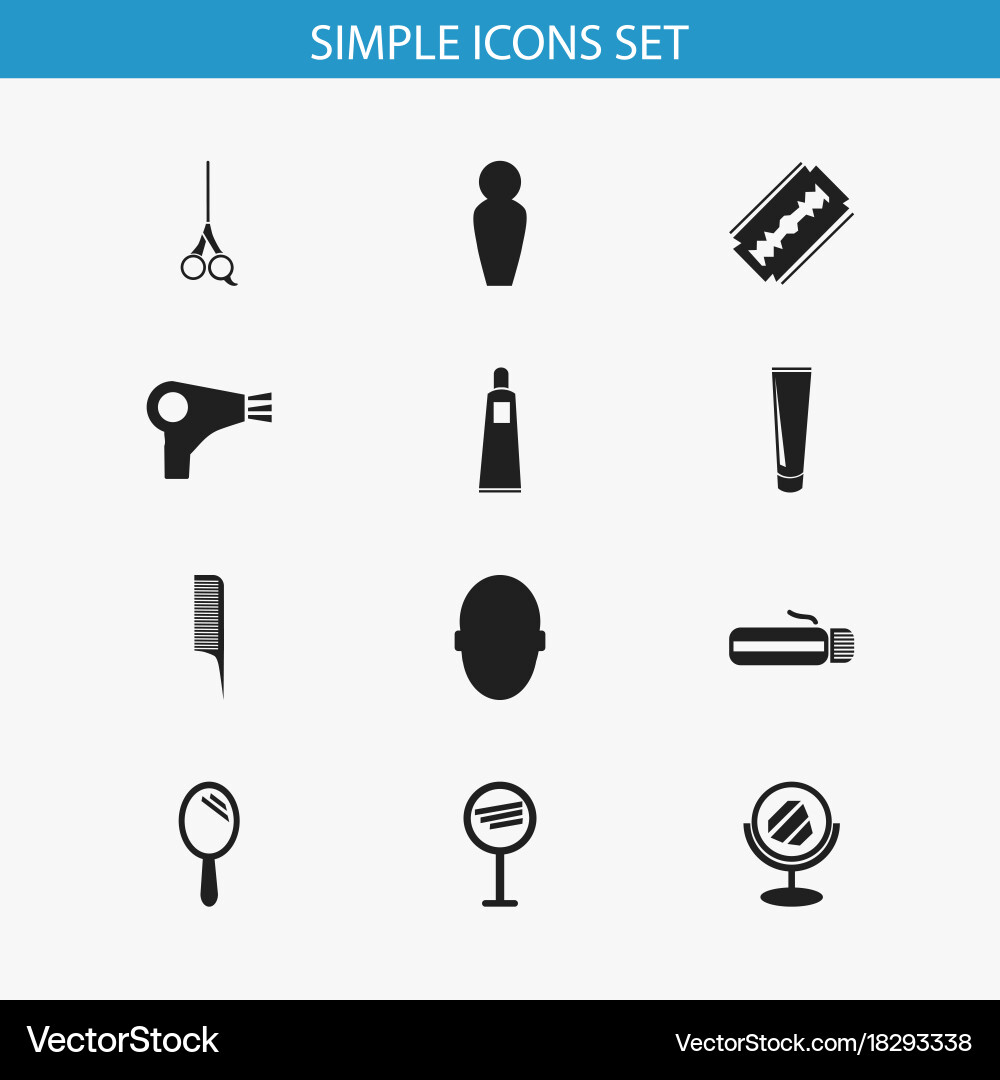 Set of 12 editable coiffeur icons includes Vector Image