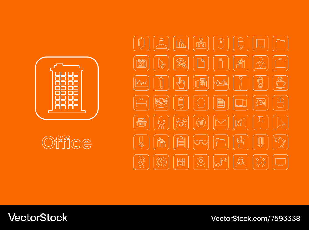 Set of office simple icons Royalty Free Vector Image