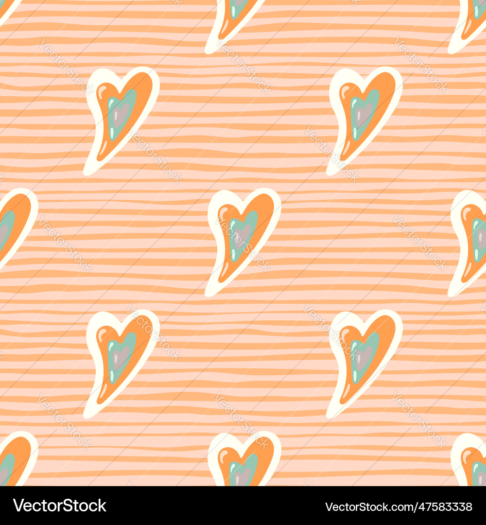 Vintage hearts seamless pattern 14 february Vector Image