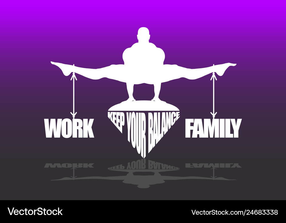 Work and family balance Royalty Free Vector Image