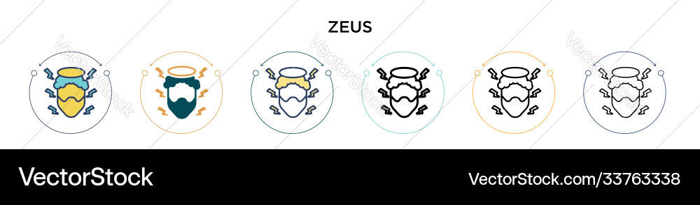 Zeus icon in filled thin line outline and stroke Vector Image